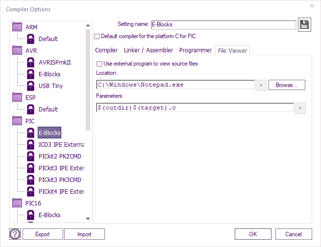 File:Compiler Options File Viewer.png - Flowcode Help
